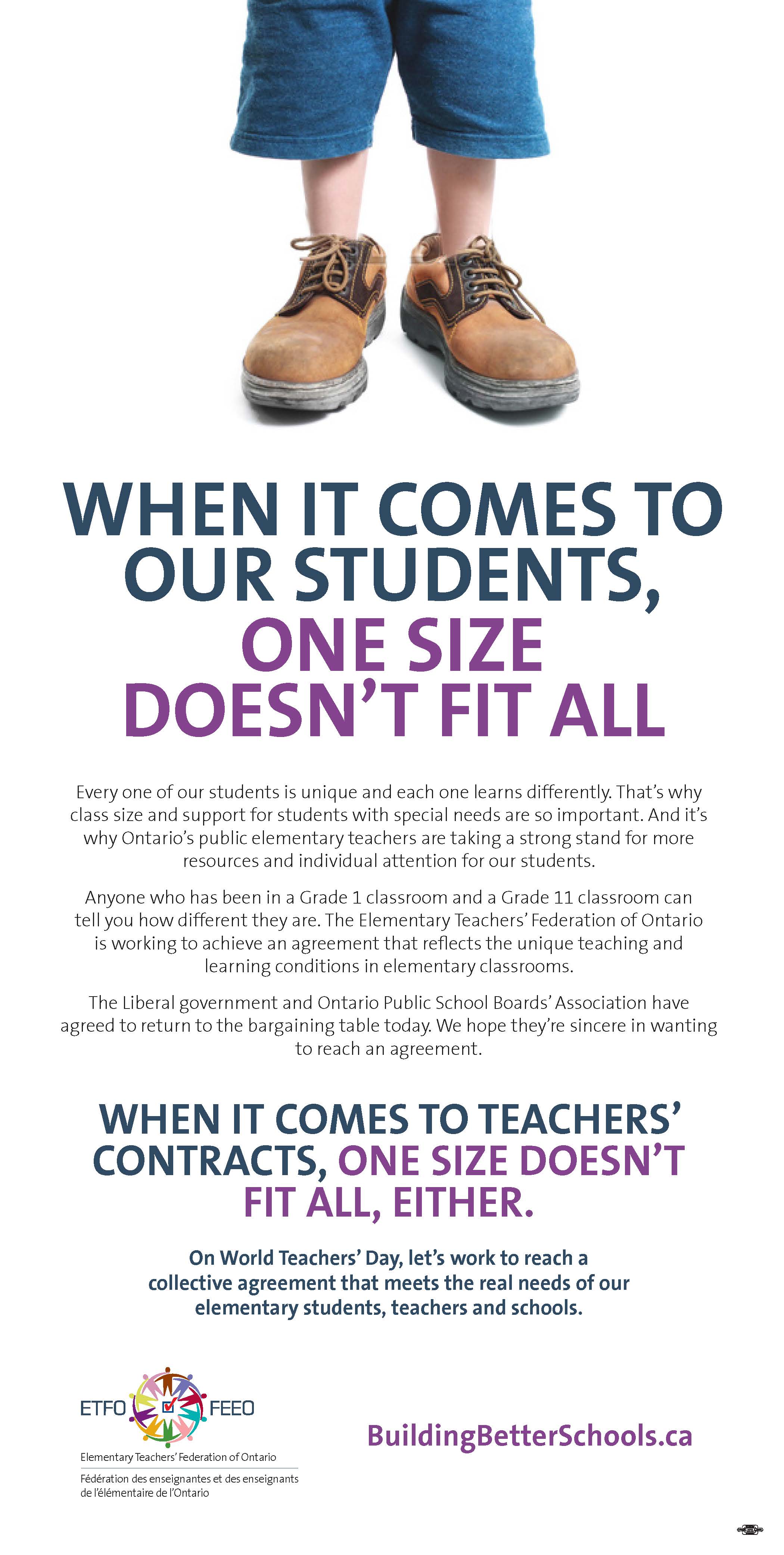 Etfo Toronto Star Ad One Size Doesnt Fit Elementary Teachers Of Toronto